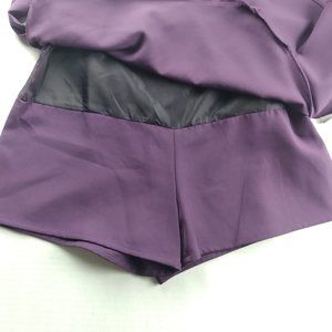 Zara | Shorts | Zara Womens Mini Skort Purple Fit And Flare Ruffle Sash ...